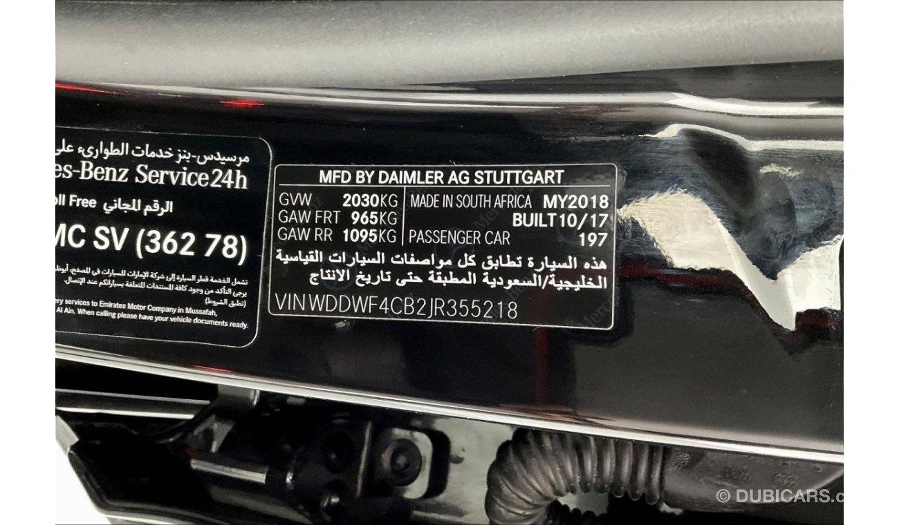 Used Mercedes-Benz C200 Standard (AMG Line) 2018 for sale in Dubai - 578254
