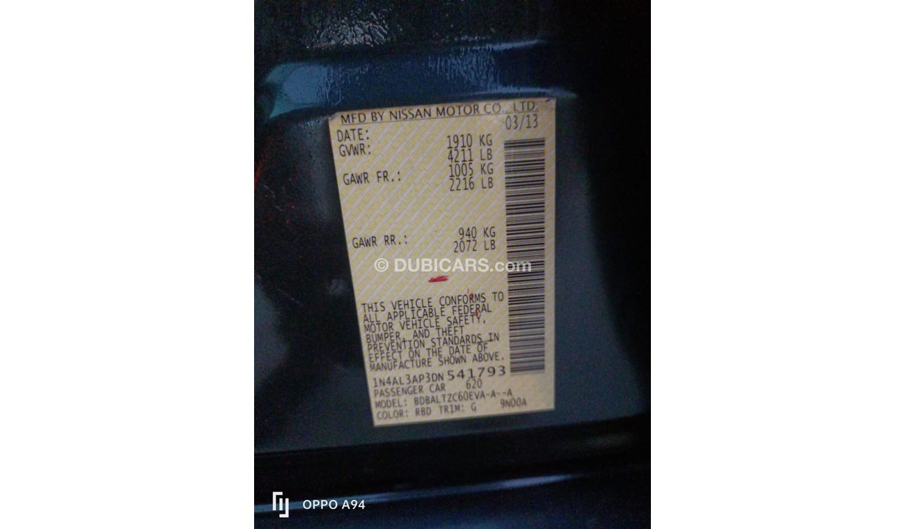 Used Nissan Altima 2013 for sale in Sharjah - 648860