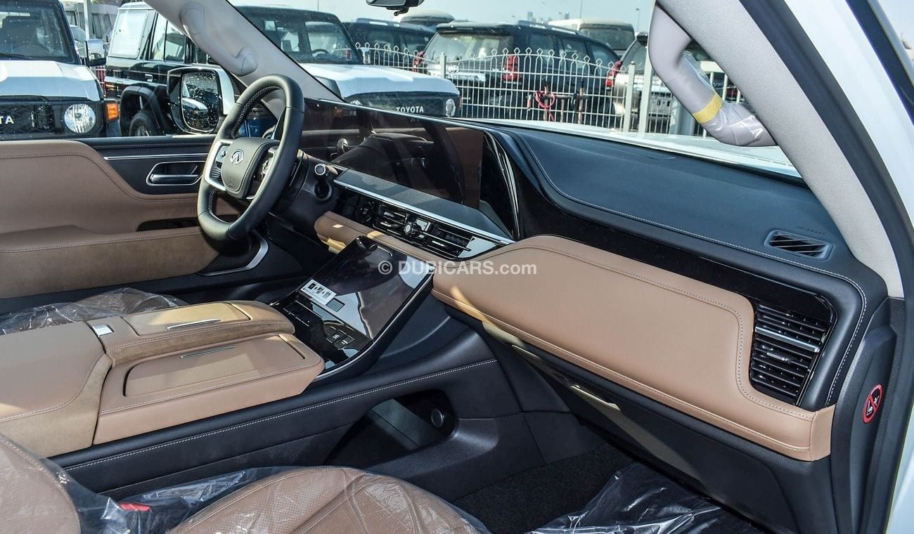 New 3.5TT 2025 Infiniti QX80 Automatic transmission 6 cylinder engine 22″ wheels tan interior ...