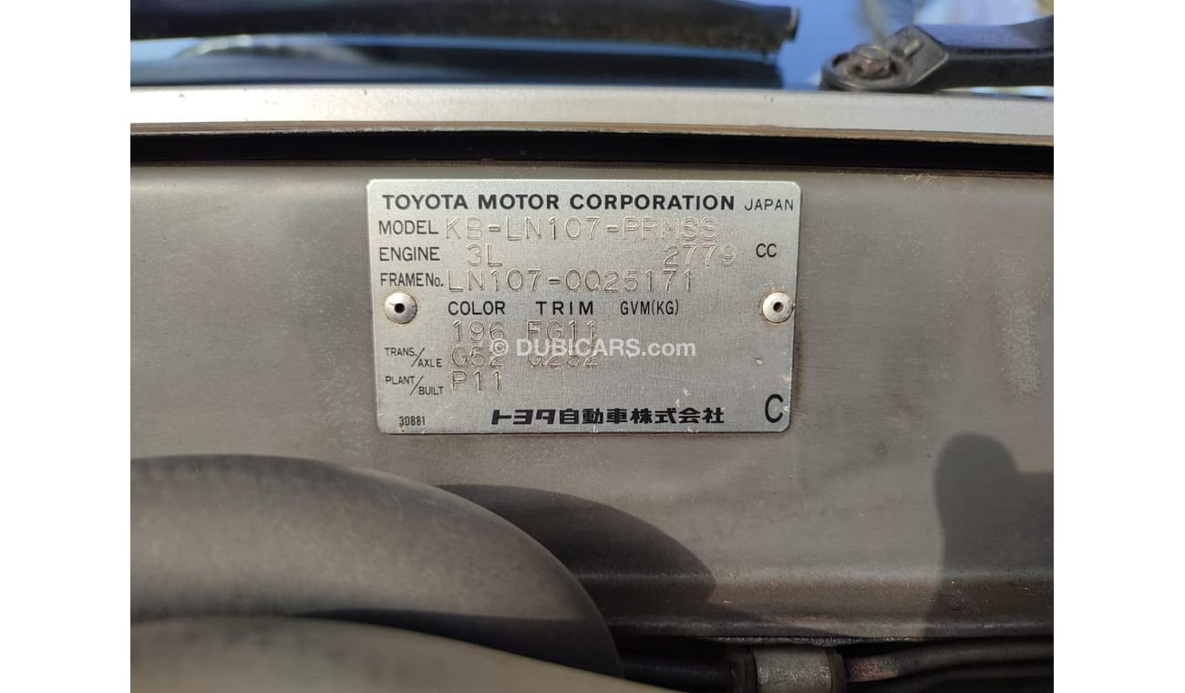Used Toyota Hilux LN107-0025171- GREY CC 2800 || DIESEL || RHD ...