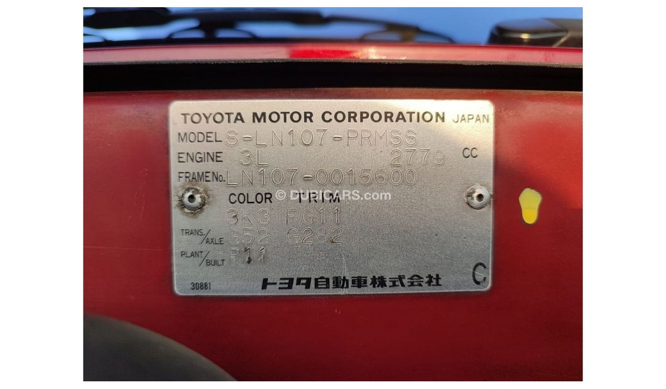 Used TOYOTA HILUX 1999 - LN107-0015600- ONLY FOR EXPORT 1999 for sale ...